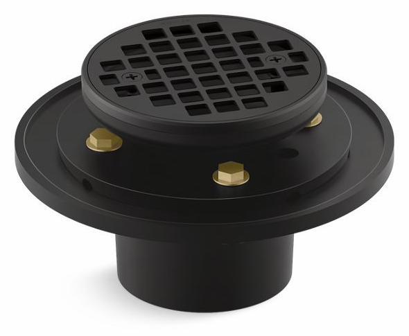 Clearflo Round Brass Tile-In Shower Drain - Matte Black 22671-BL Kohle ...