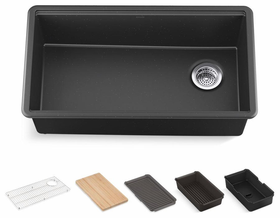 Billings 33 Undermount Kitchen Sink - Matte Black 33710-PC-CM1 Kohler ...