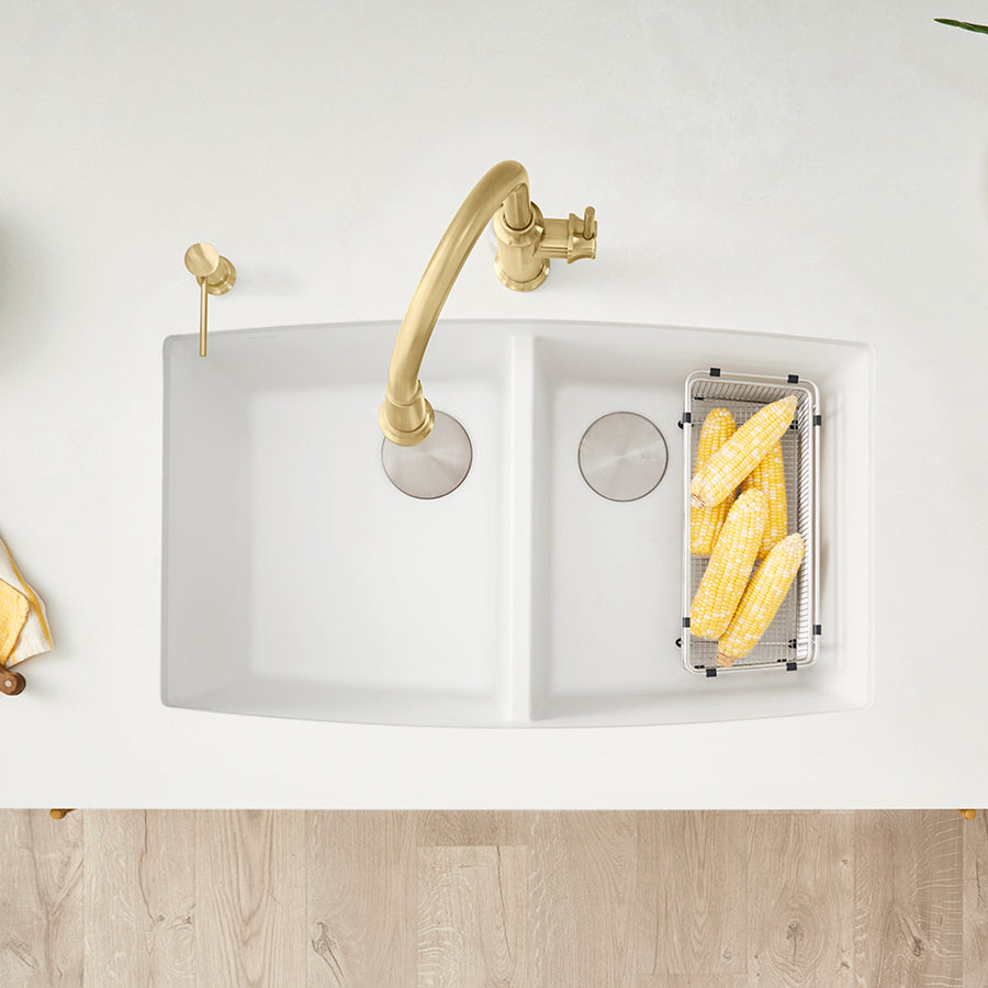 Performa U 2 Bowl Silgranit Undermount Kitchen Sink - White 401713 Bla ...