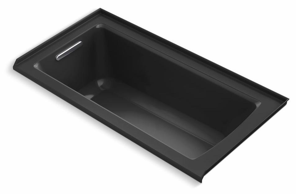 Archer 60" X 30" Alcove Tub LH Drain - Black Black 1946-L-7 Kohler ...