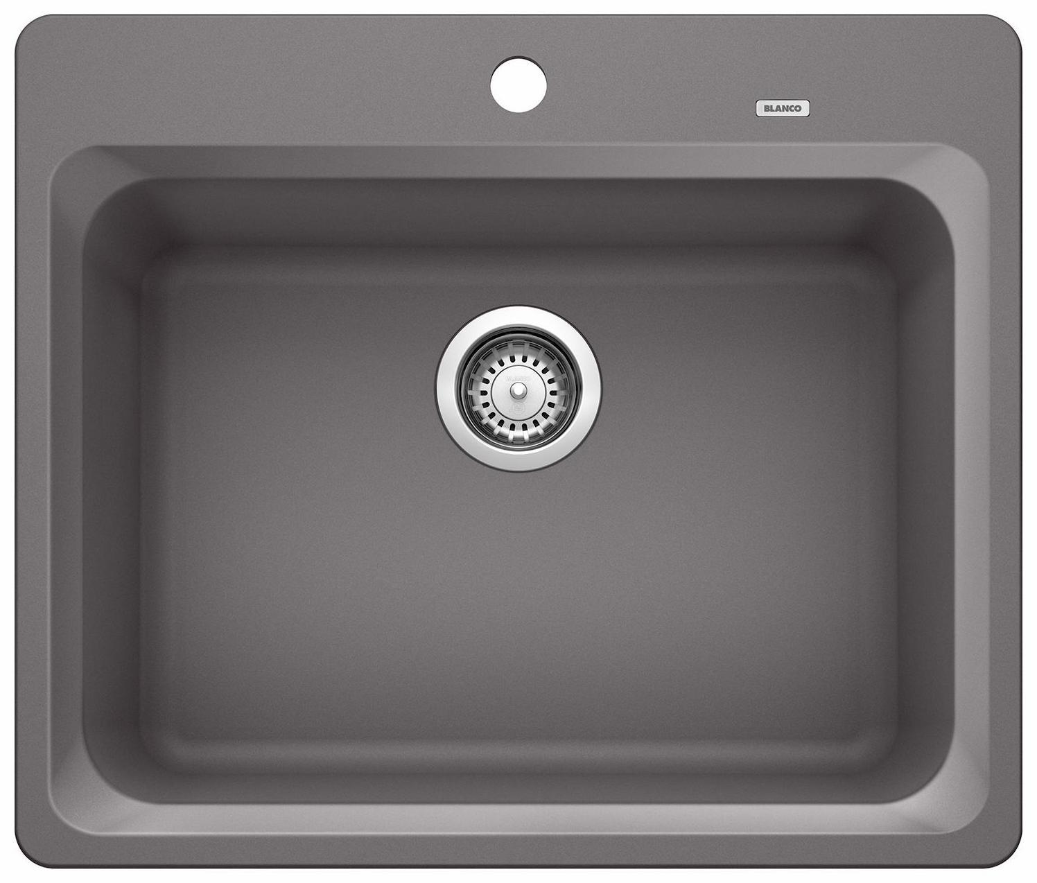 Vision 1 Bowl Drop-In Silgranit Sink - Cinder 401401 Blanco – Splashes