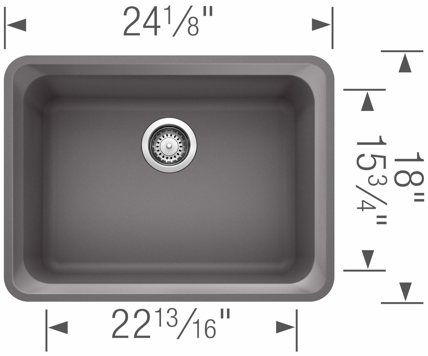 Vision U 1 Bowl Undermount Silgranit Sink - Cinder 401400 Blanco – Splashes
