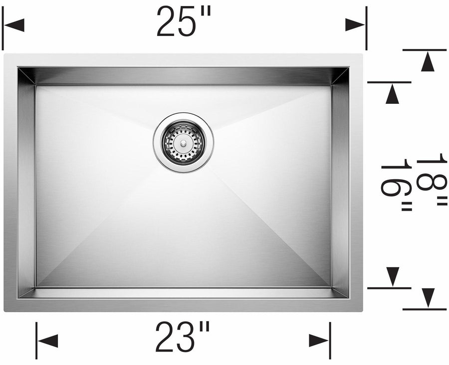 Quatrus R0 ADA/CSA 1 Bowl Undermount Kitchen Sink - Satin Polish 40277 ...