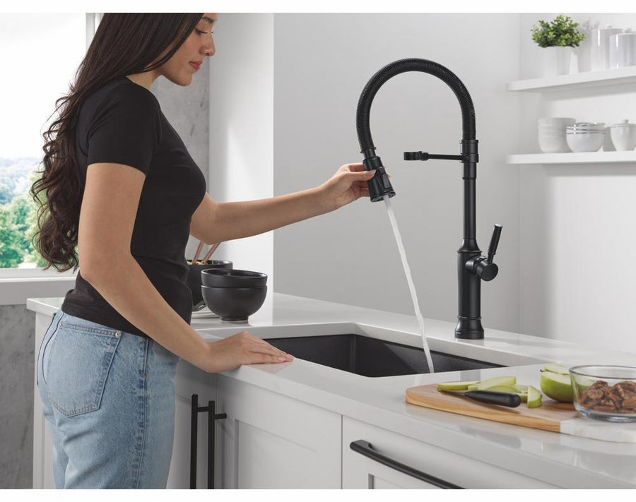 Renaldi Touchless Spring Kitchen Faucet - Matte Black 9684TL-BL-DST De ...