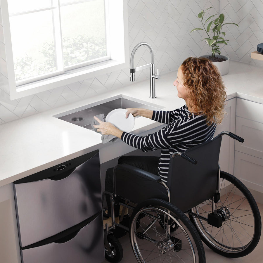 Quatrus R0 ADA/CSA 1 Bowl Undermount Kitchen Sink - Satin Polish 40277 ...