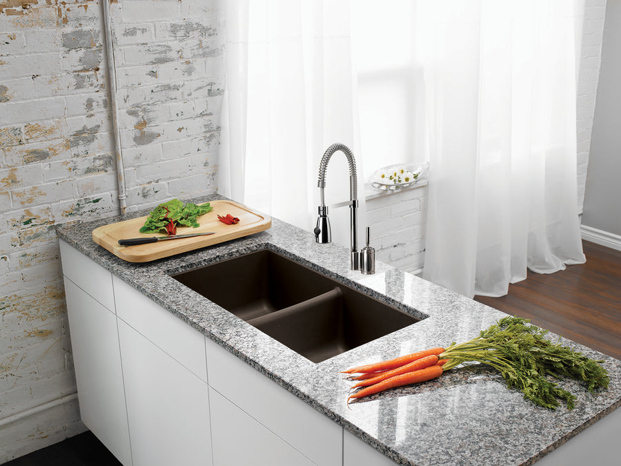 Horizon U 2 Bowl Silgranit Undermount Kitchen Sink - Cafe 401268 Blanc ...