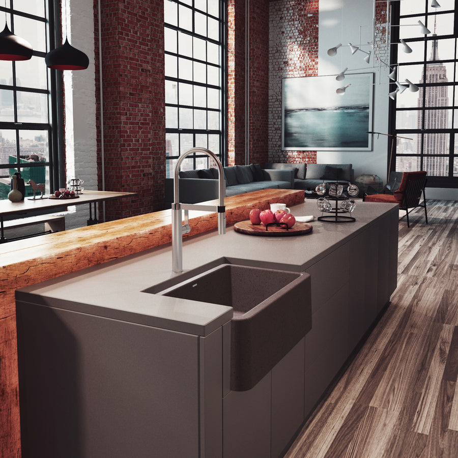 Ikon 30 1 Bowl Silgranit Undermount Apron Front Kitchen Sink - Cafe 40 ...